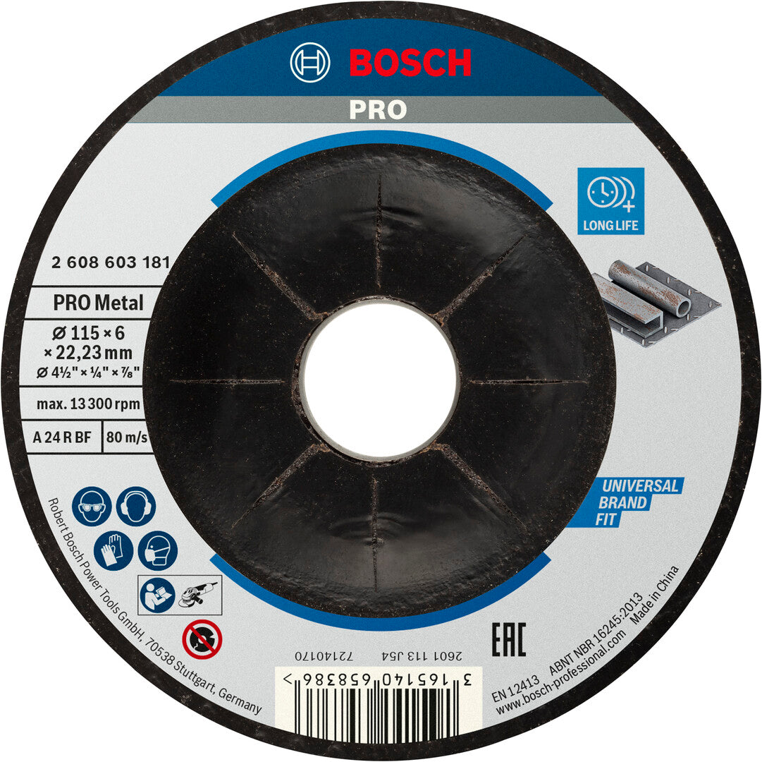Bosch Professional Metal Bonded Grinding Disc 115 x 6 x 22.23mm 260860 ...