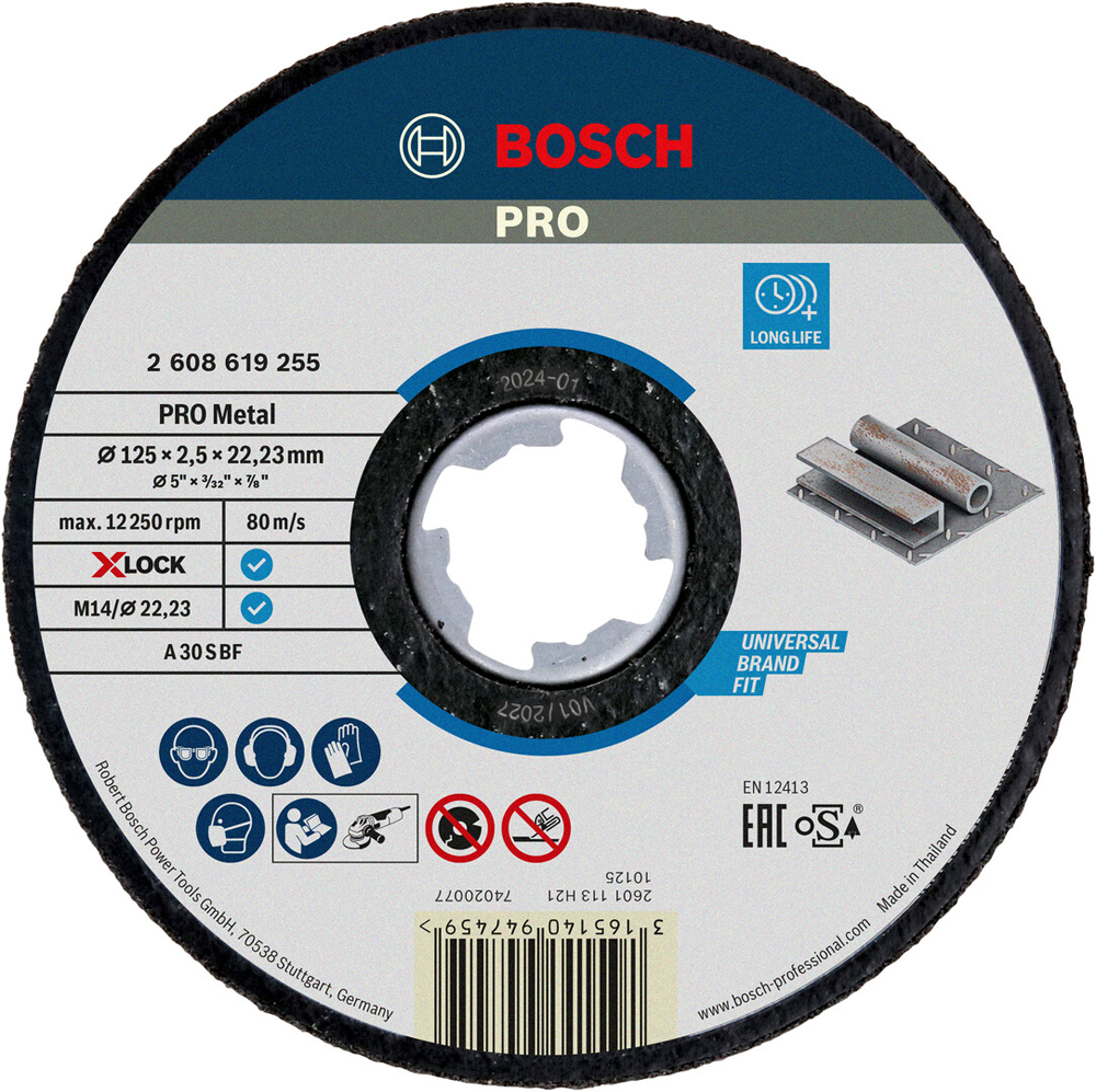 Bosch Professional Metal Bonded Cutting Disc 125 x 2.5 x 22.23mm X-Loc ...