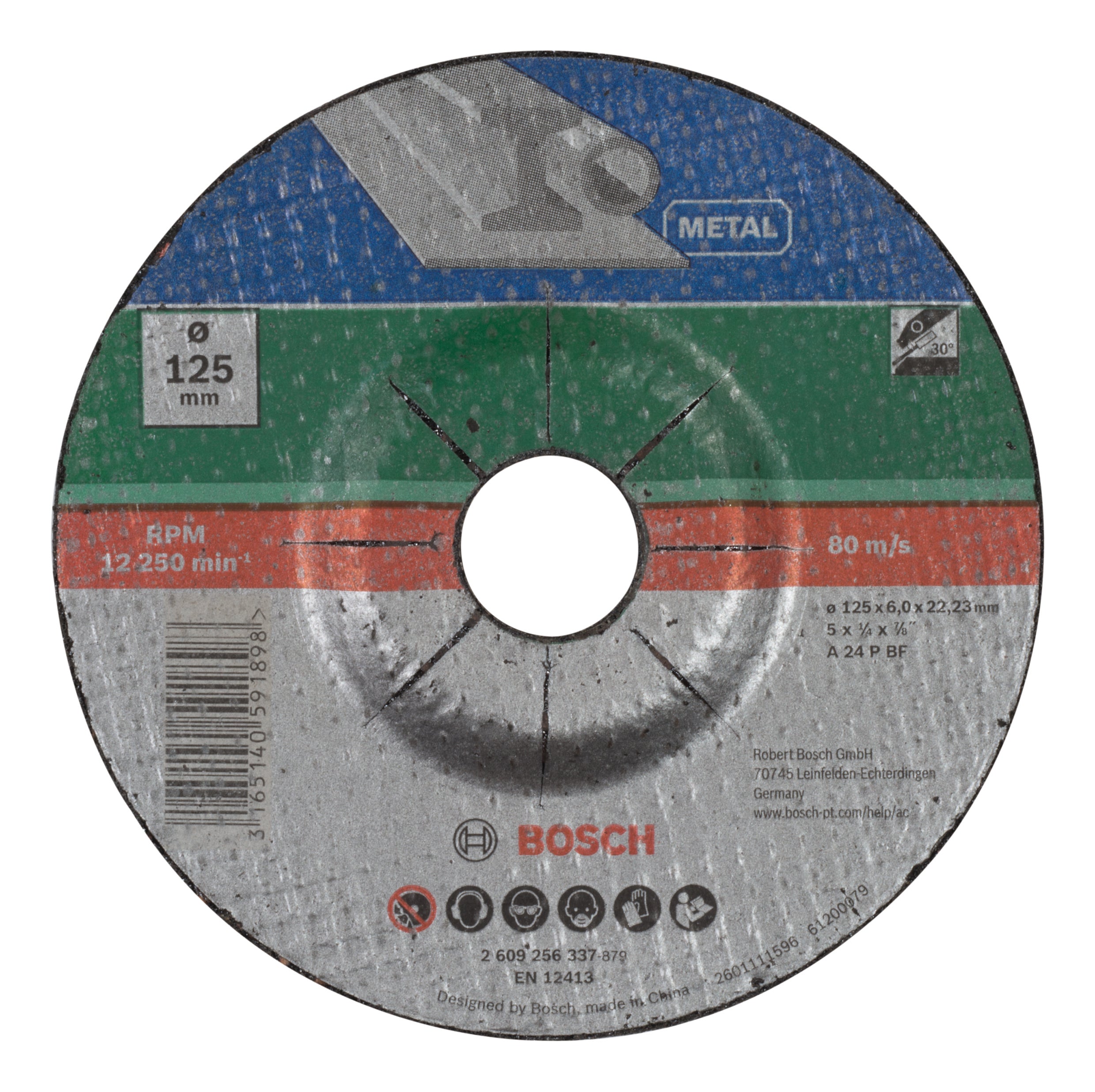 Bosch DIY Grinding disc with depressed centre, Metal D= 125 mm 2609256 ...