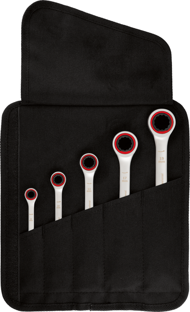 Bosch Professional Ratchet/Spanner Set (5pcs: 8, 10, 13, 17, 19mm, can ...