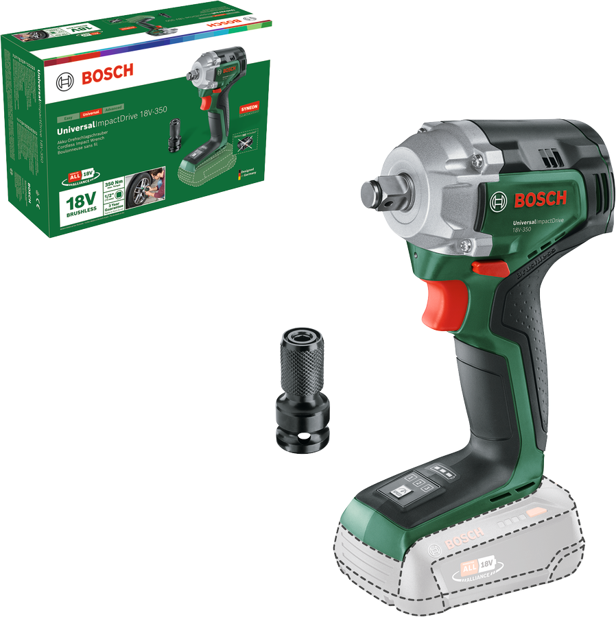 Bosch UniversalImpactDrive 18V-350 Cordless Impact Wrench (Baretool, B ...
