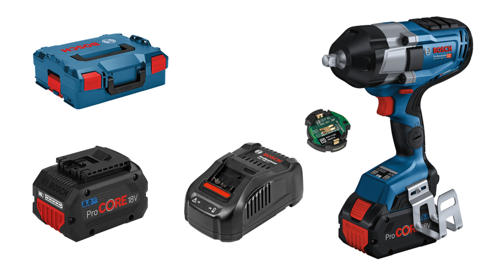 Bosch GDS 18V-1000 C (2x ProCORE18V 8.0Ah, GAL 1880 CV, L-BOXX) + GCY ...