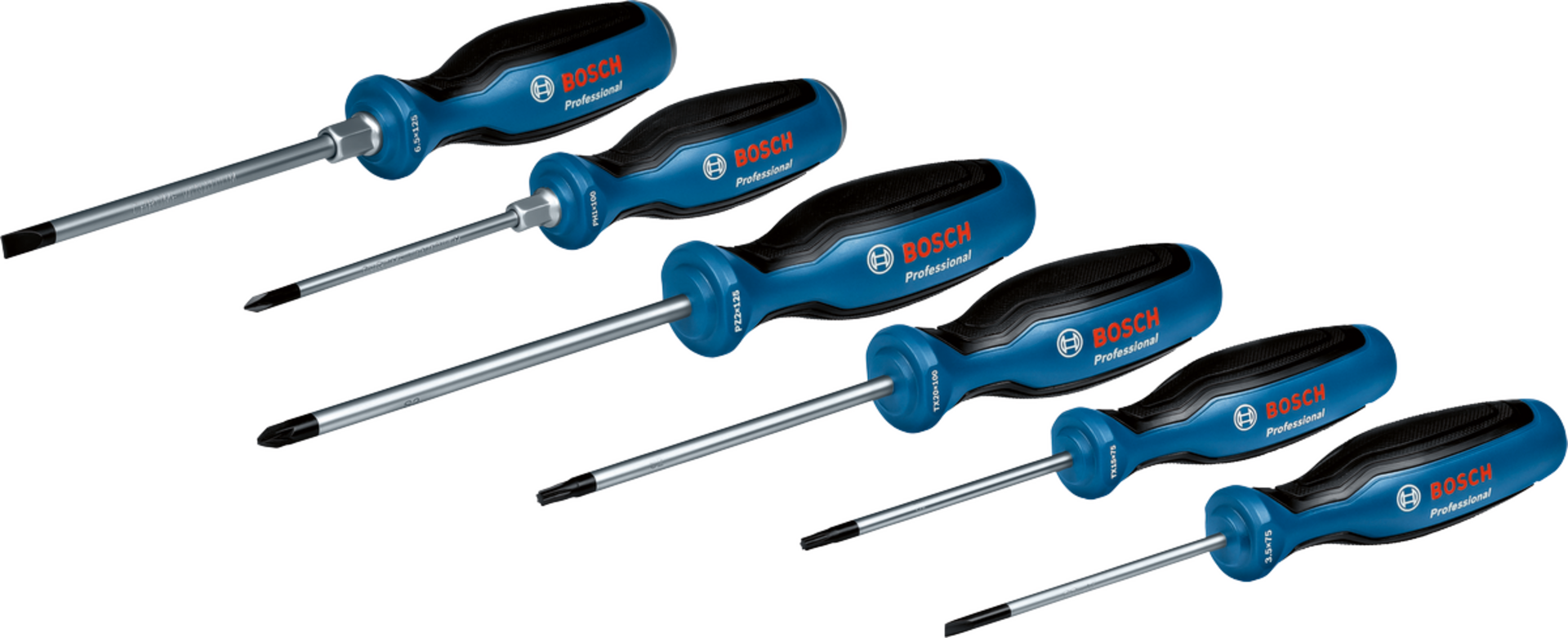 Bosch Professional Screwdriver Set (6pcs: SL 3.5, SL 6.5, PH1, TX15, T ...