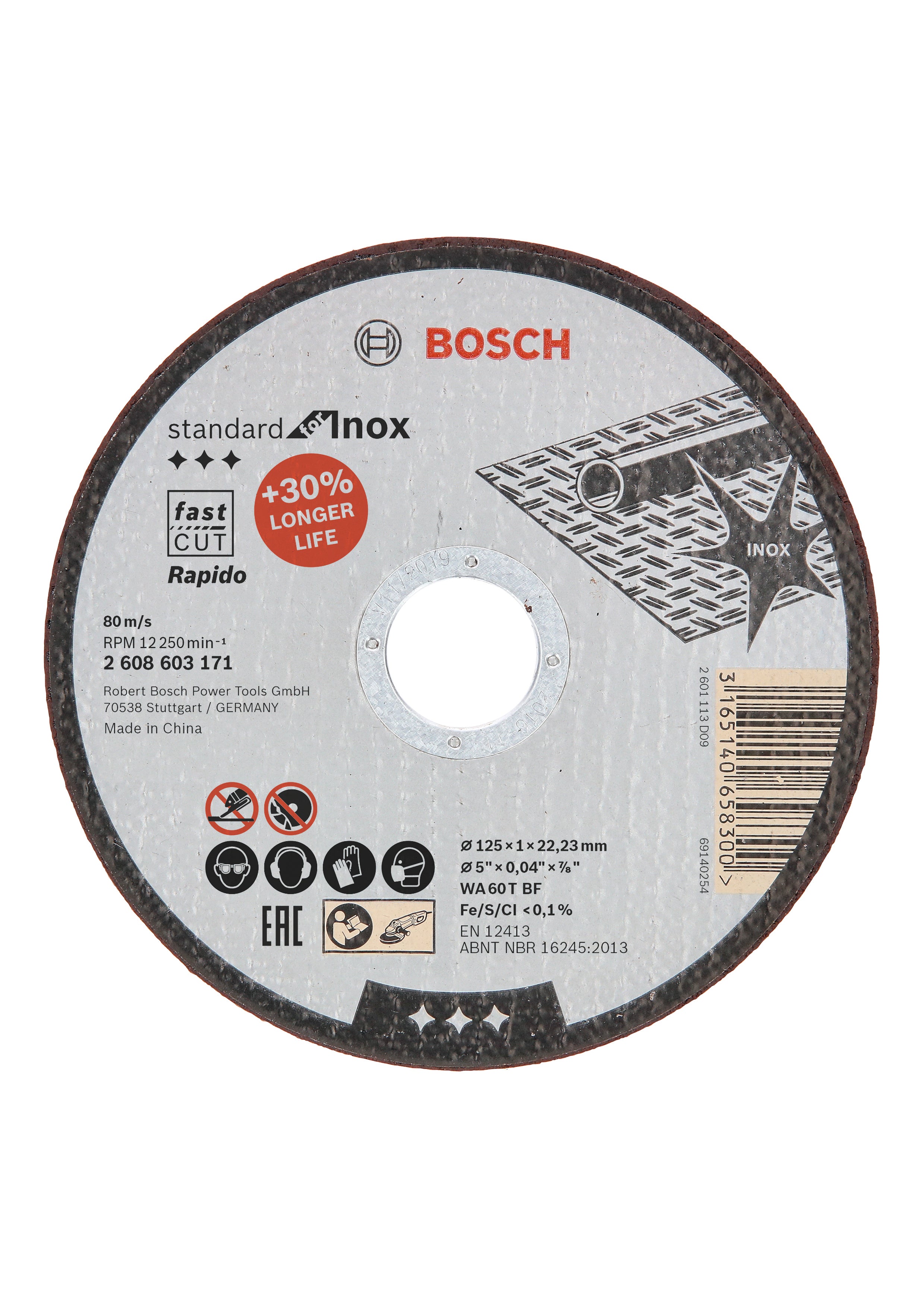 Bosch Standard for Inox Rapido straight cutting disc 2608603171 ...