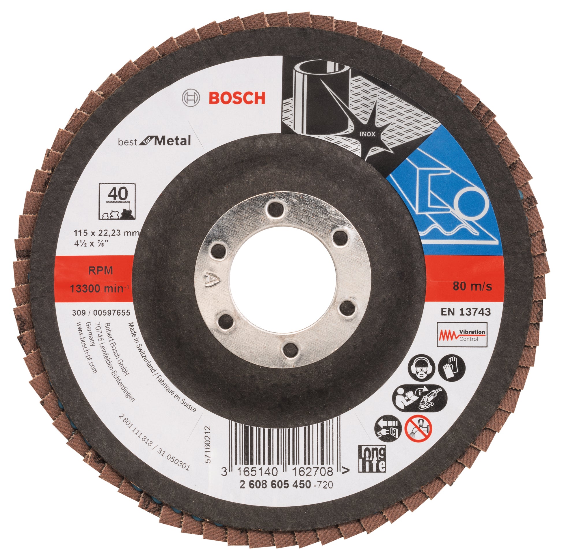 Bosch Flap disc X571. Best for Metal 2608605450 – Campbell Miller Tools