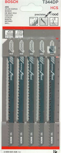 Bosch T344DP Jigsaw Blades. Precision for Wood 2608633A36 Pack of 5 ...