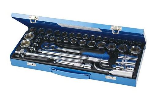 Silverline 282384 Socket Wrench Set 1/2" Drive Metric/AF 42PCE ...