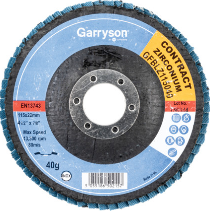Garryson Flap Disc 115 x 22.23mm Flat (Type 27) P40 Zirconia – Campbell ...