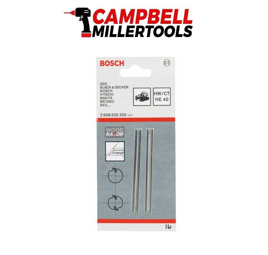 Bosch Tungsten Carbide Woodrazor Planer Blades 2 x 82mm 2608635350 ...