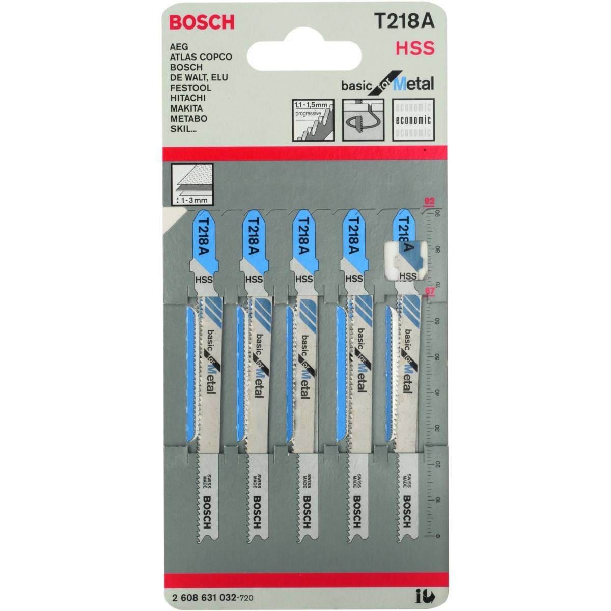 Bosch T218A Jigsaw Blade Basic for Metal (5 Pack) 2608631032 – Campbell ...